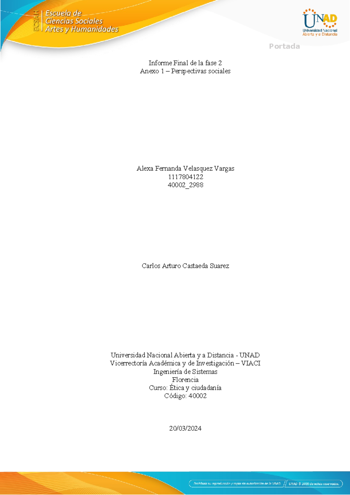 Anexo 1-Perspectivas sociales Alexa Velasquez - Portada Informe Final ...