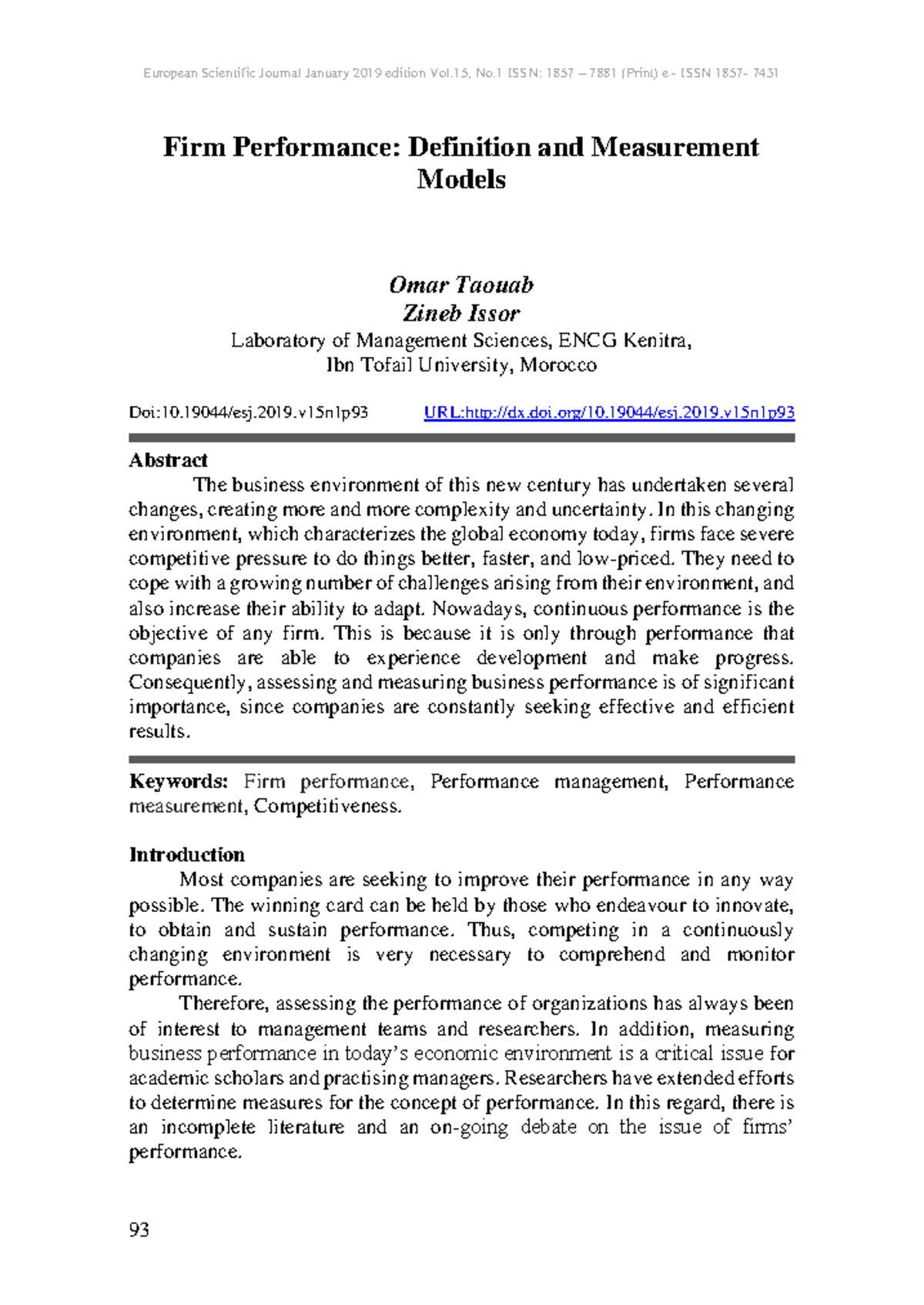 Firm Performance Definition and Measurem - Firm Performance: Definition ...