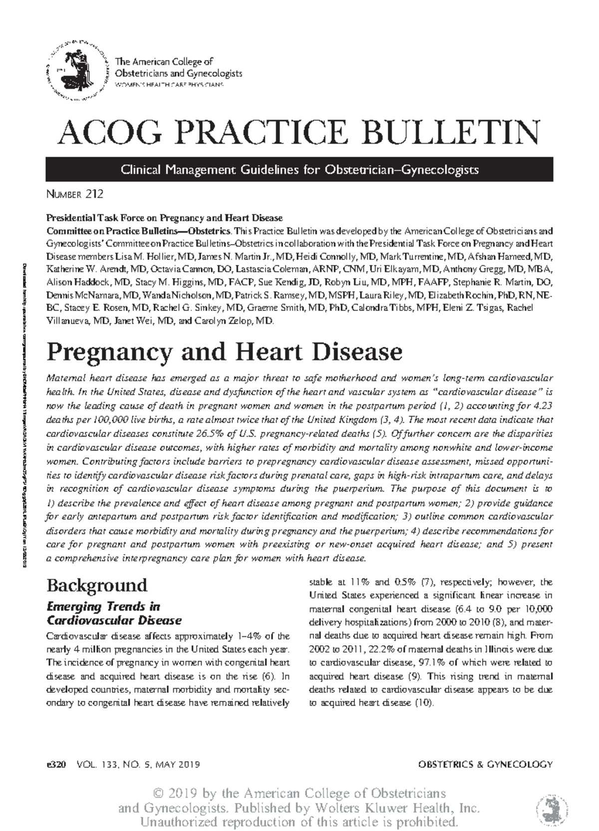 Acog-practice-bulletin-no-212-2019 Cardiopatia Y Embarazo - Downloaded ...