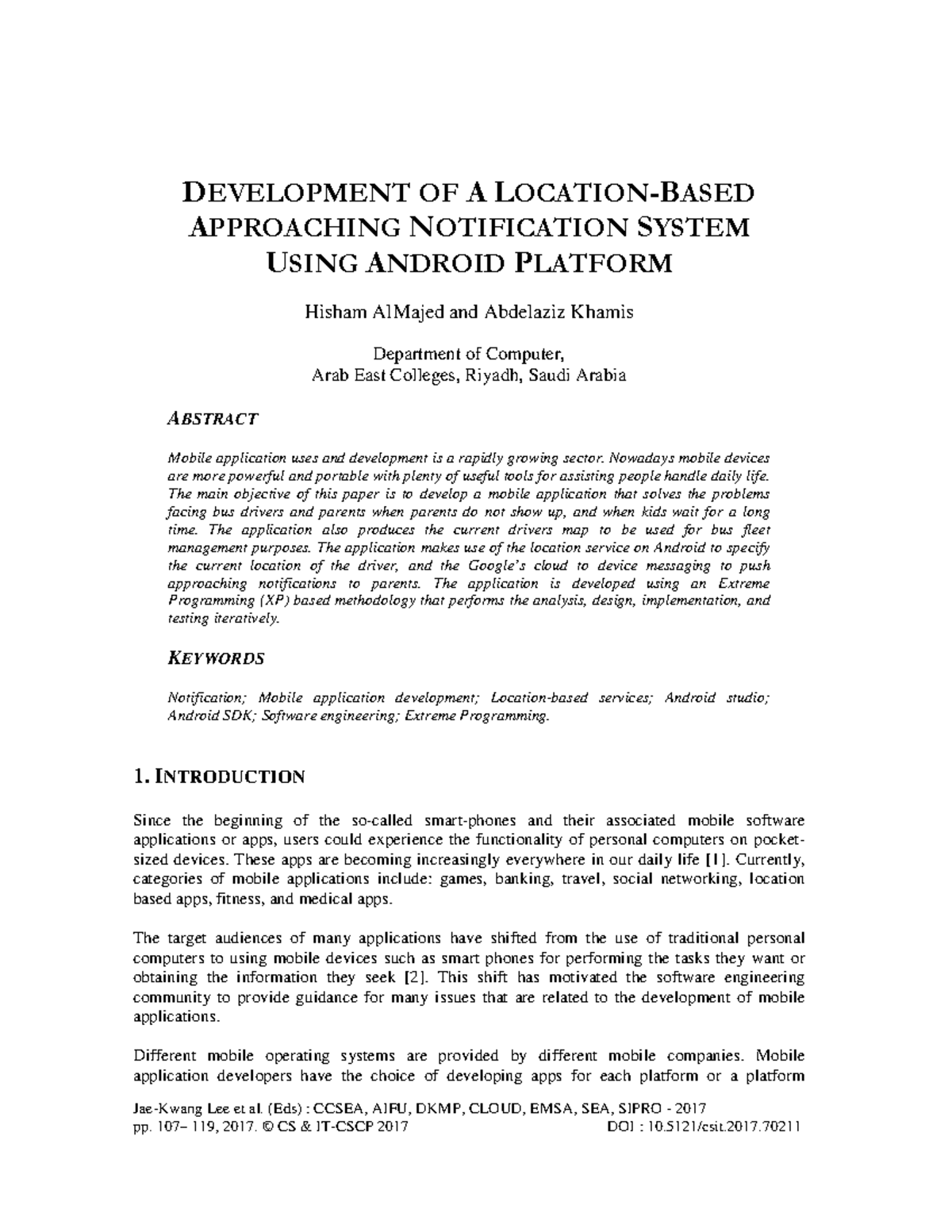 Development OF A Location Based Approach - Jae-Kwang Lee et al. (Eds) : CCSEA, AIFU, DKMP, CLOUD ...