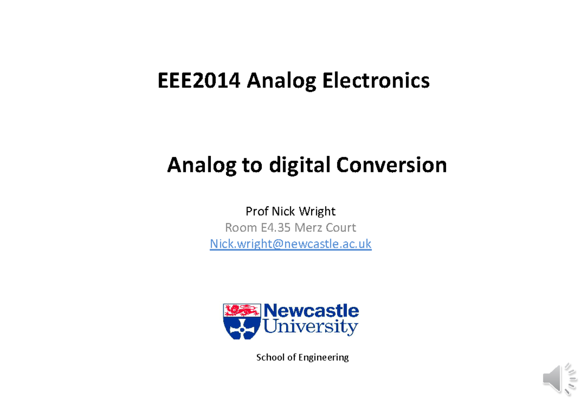 Whole module notes - EEE2014 Analog Electronics School of Engineering ...