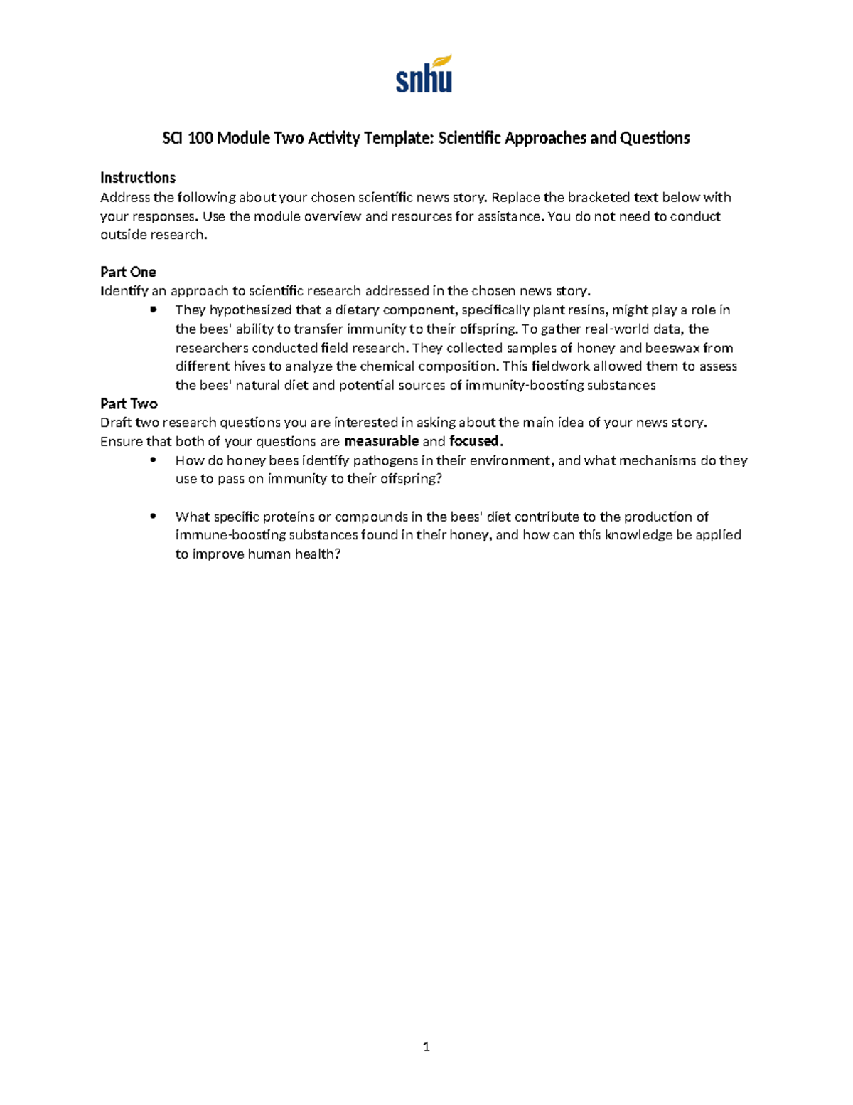 SCI 100 Finished Module Two Activity Template - SCI 100 Module Two ...