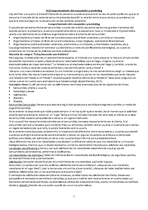 Lectura 1 - El Comportamiento del Consumidor - Materia: Comportamiento del Consumidor - 1 - El ...