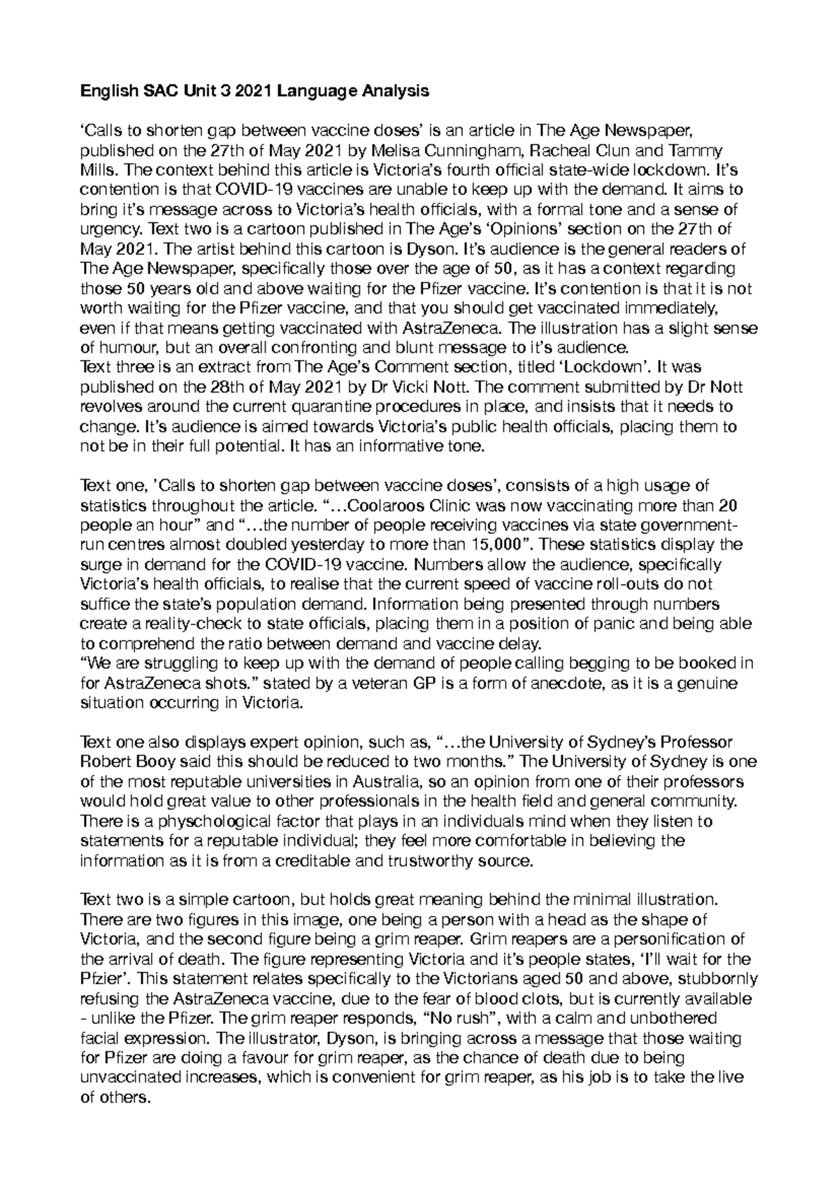 English SAC Unit 3 2021 Language Analysis - English SAC Unit 3 2021 ...