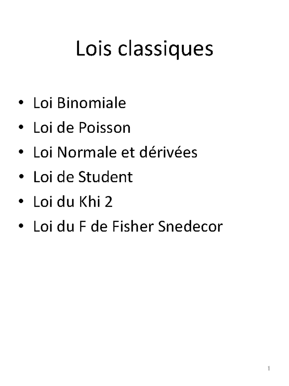 Tables lois statistiques - Lois classiques • Loi Binomiale • Loi de ...