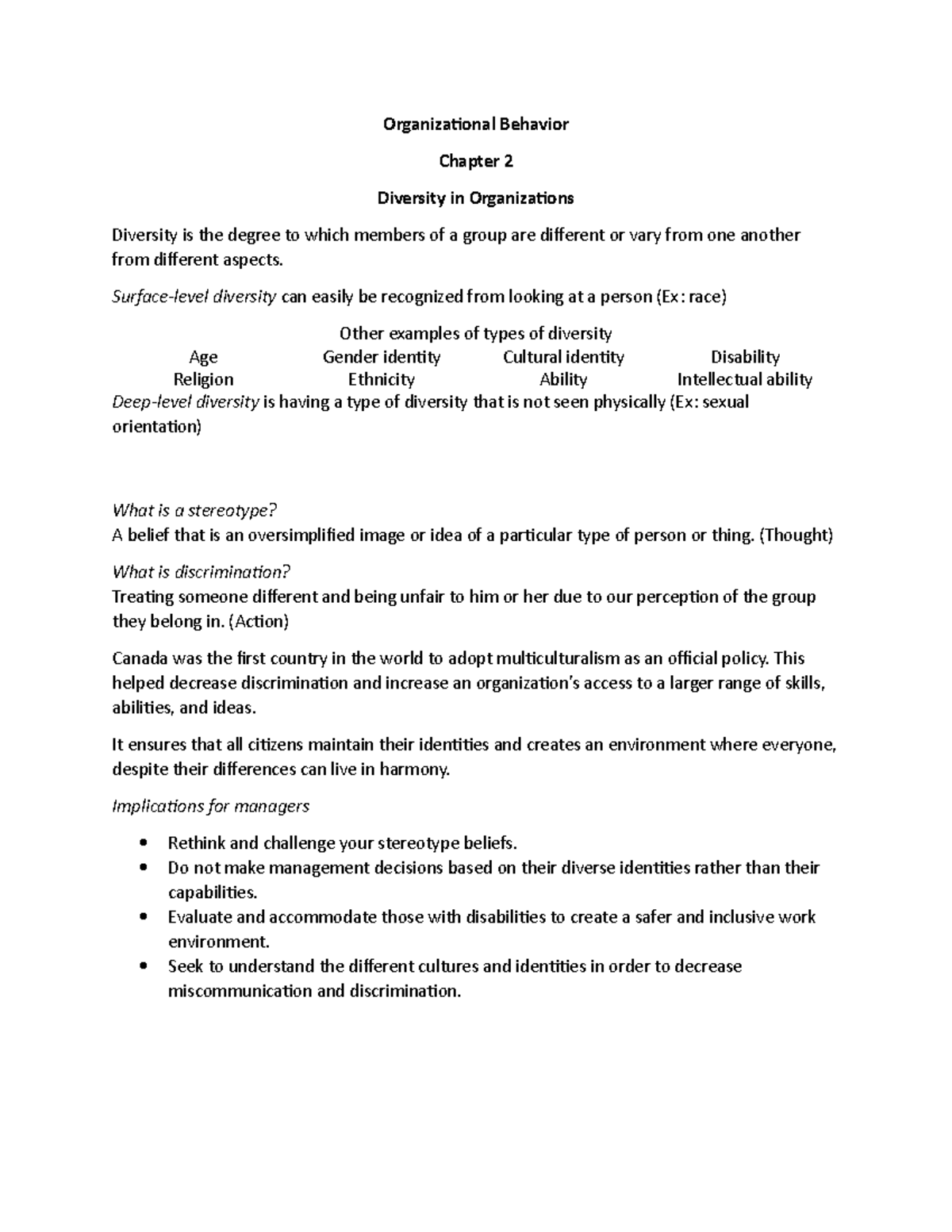 Organizational Behavior Chapter 2 - Organizational Behavior Chapter 2 ...