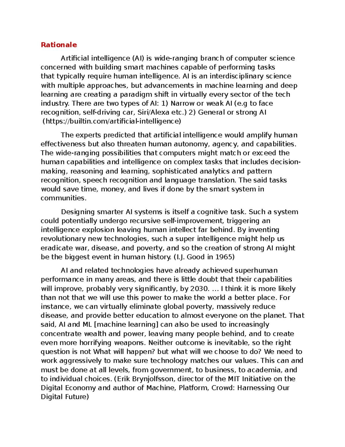 PR2 Research Compiled - Grade: 90 - Rationale Artificial intelligence ...