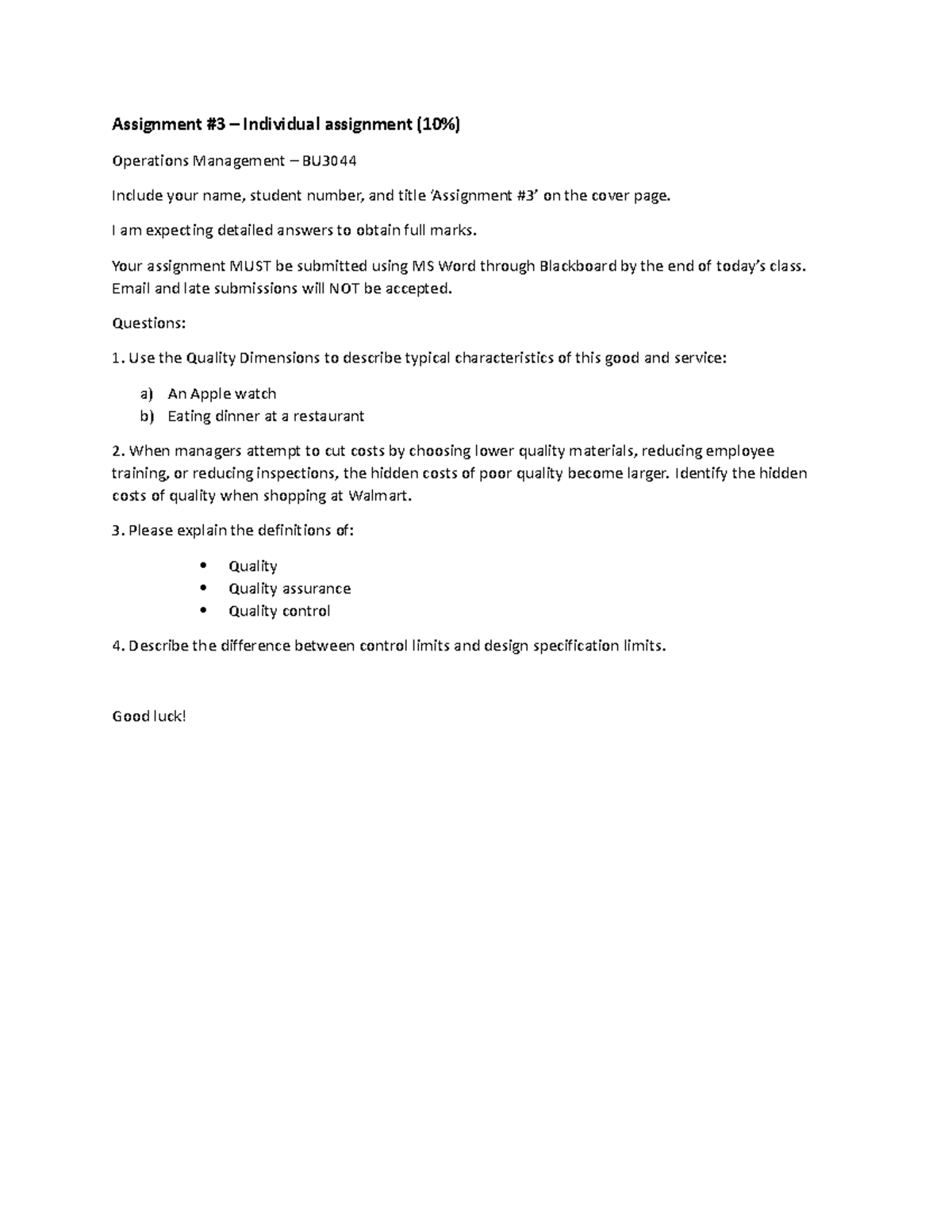 Assignment 3 - For business general accory - Assignment #3 – Individual ...