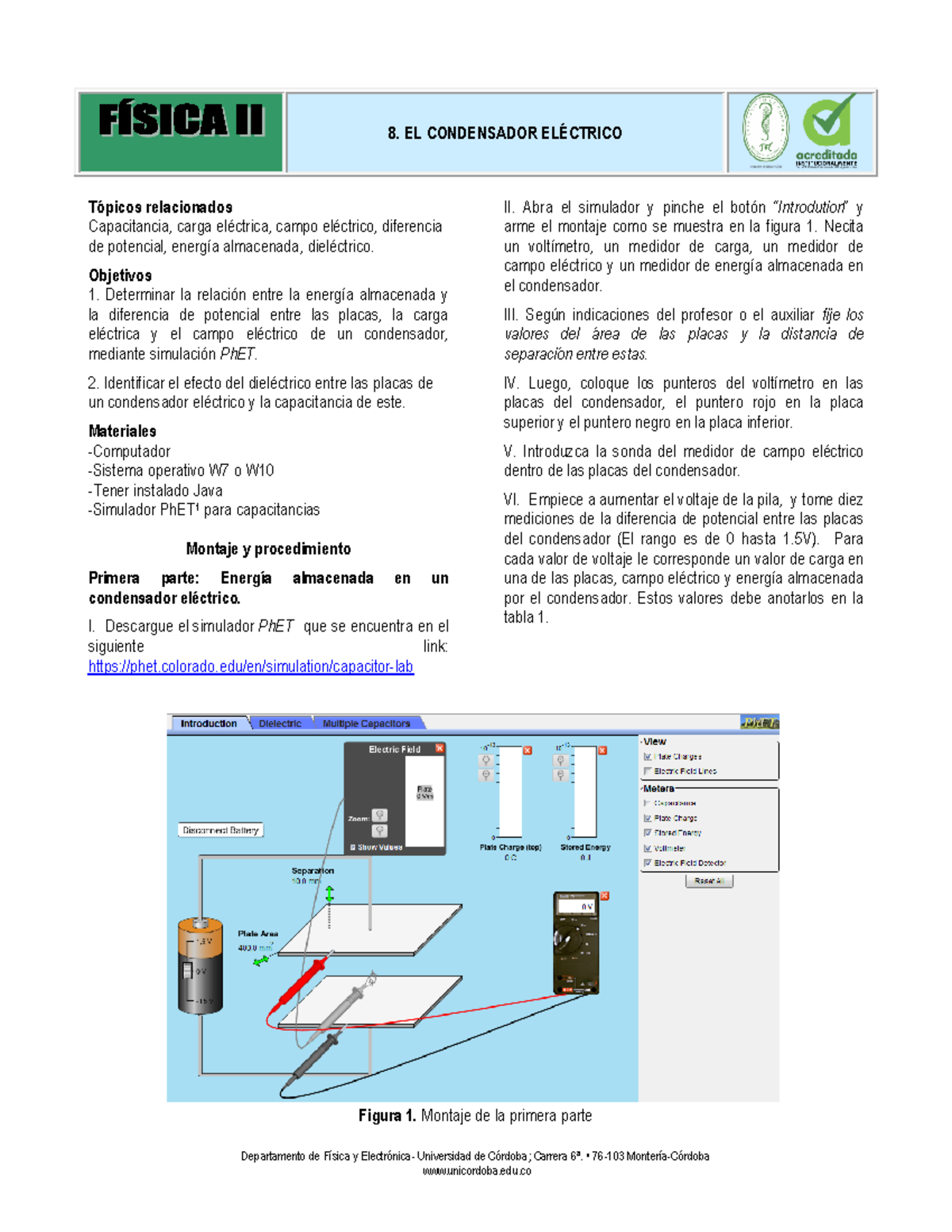 8. El condensador eléctrico FISICA - Departamento de Física y ...