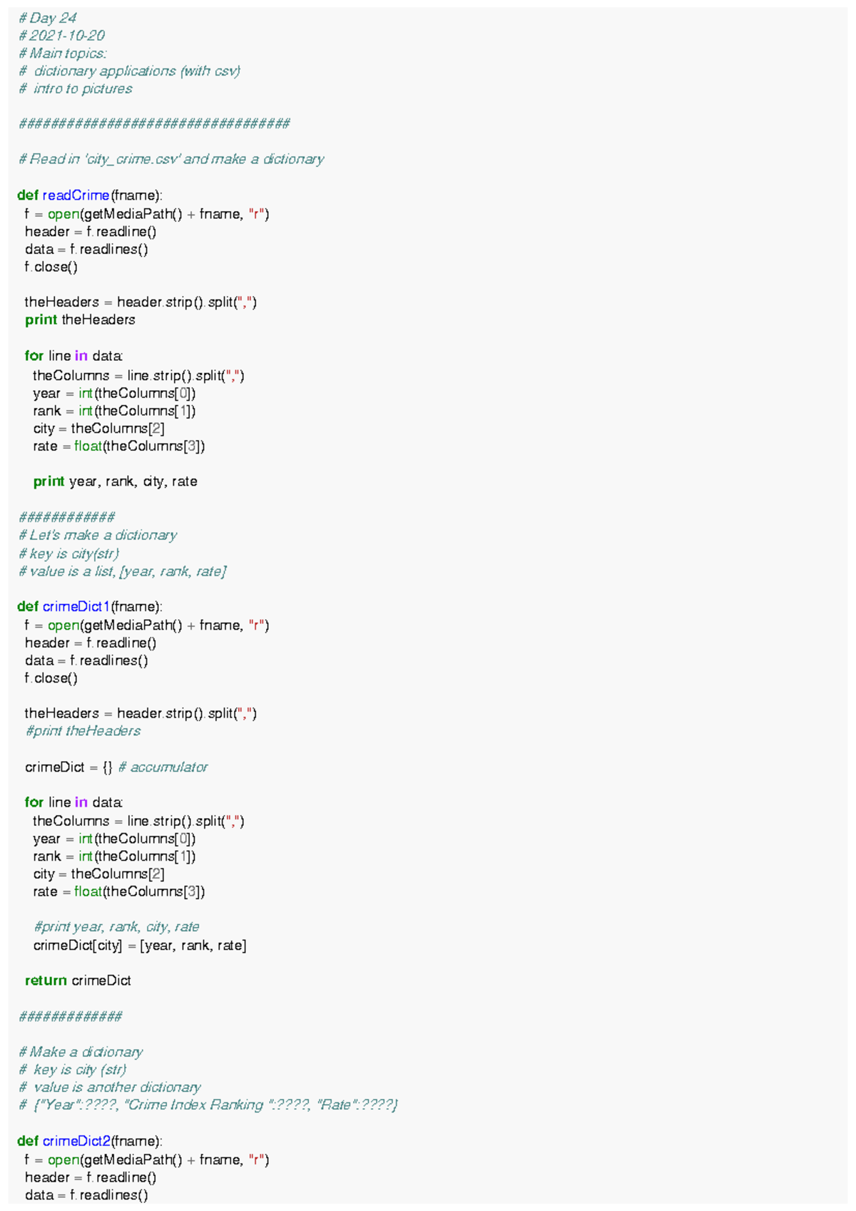 Day24 dict examples (applications) csv files lecture notes - Day 24 ...