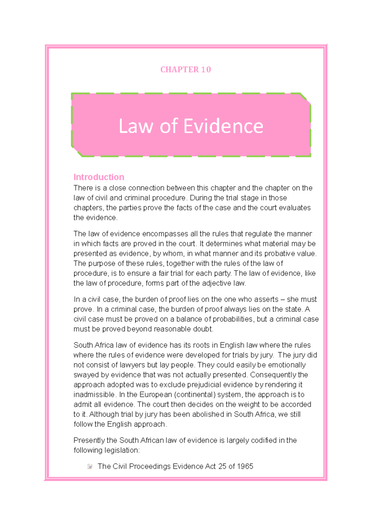 Chapter 10 - CHAPTER 10 Introduction There is a close connection ...