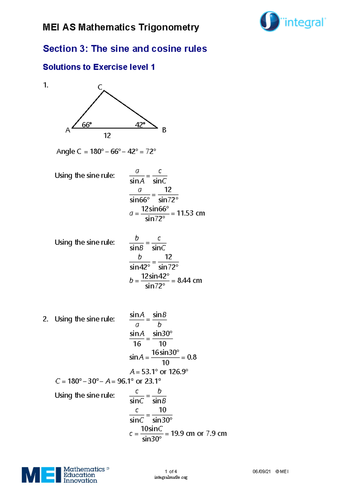 Meiast 3axw level 1 - sss - MEI AS Mathematics Trigonometry 1 of 4 06 ...