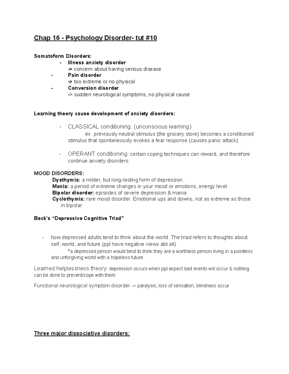 Chapter 16 - lecture/textbook notes - study material for exam - Chap 16 ...