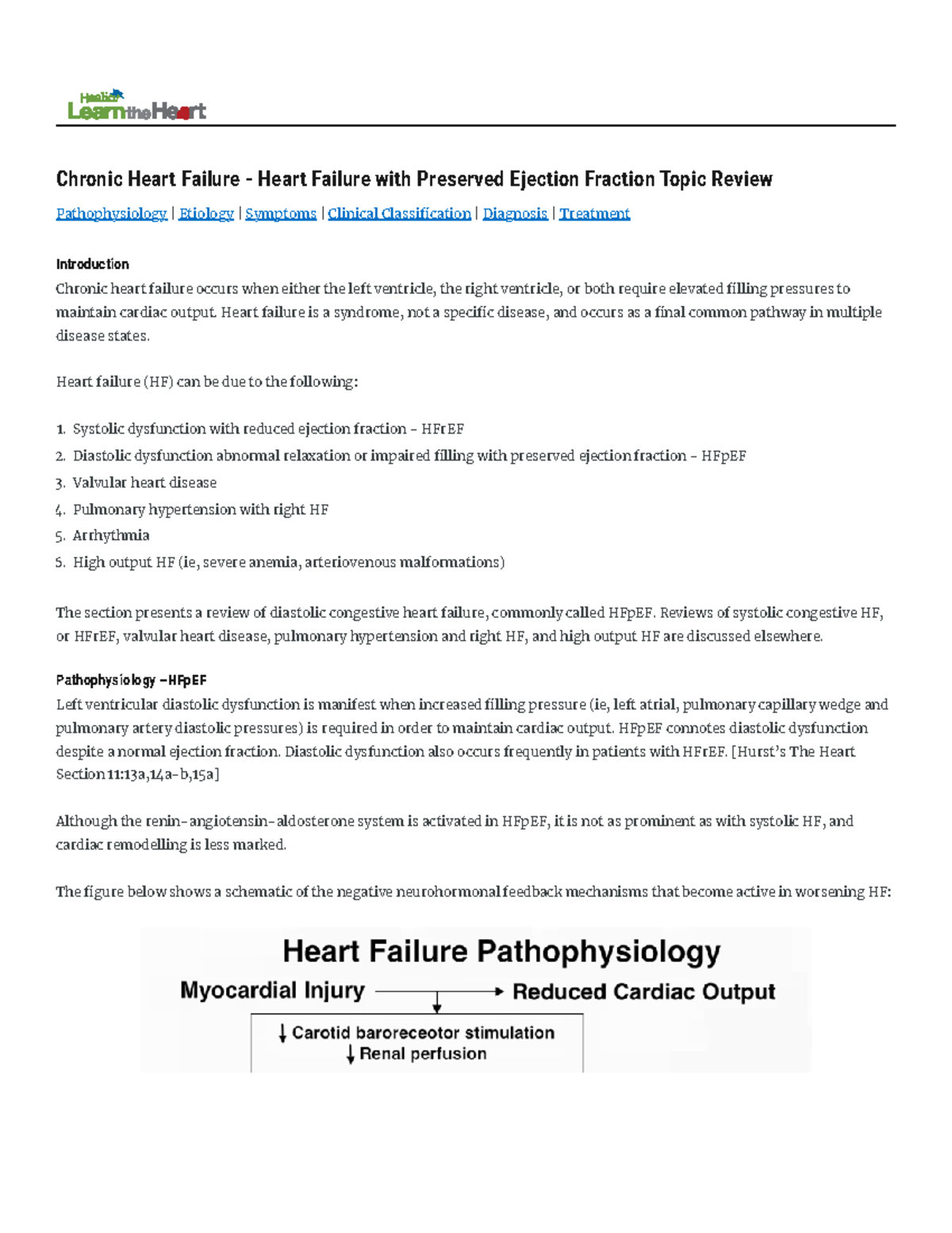 Chronic Heart Failure - Heart Failure with Preserved Ejection Fraction Topic Review Learn the ...