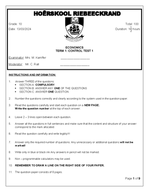Economics Grade 10 Revision material Term 1 2022 - Western Cape ...
