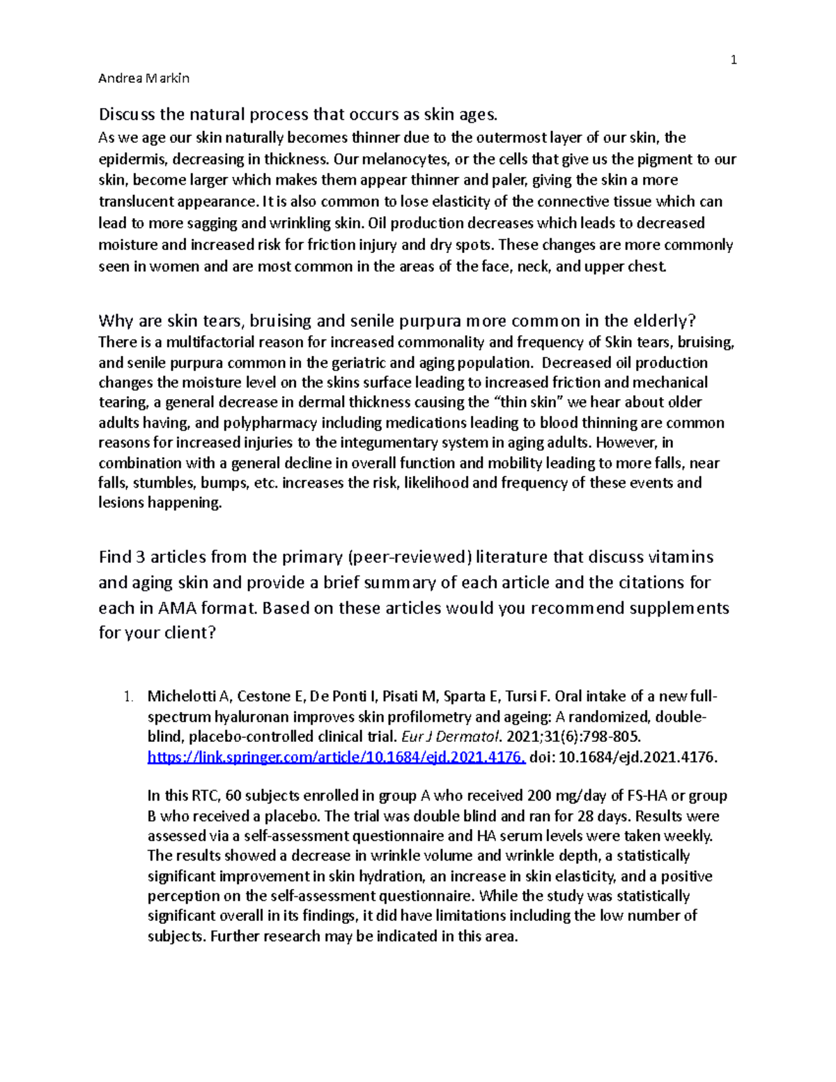 Introductory Case Study - 1 Andrea Markin Discuss the natural process ...
