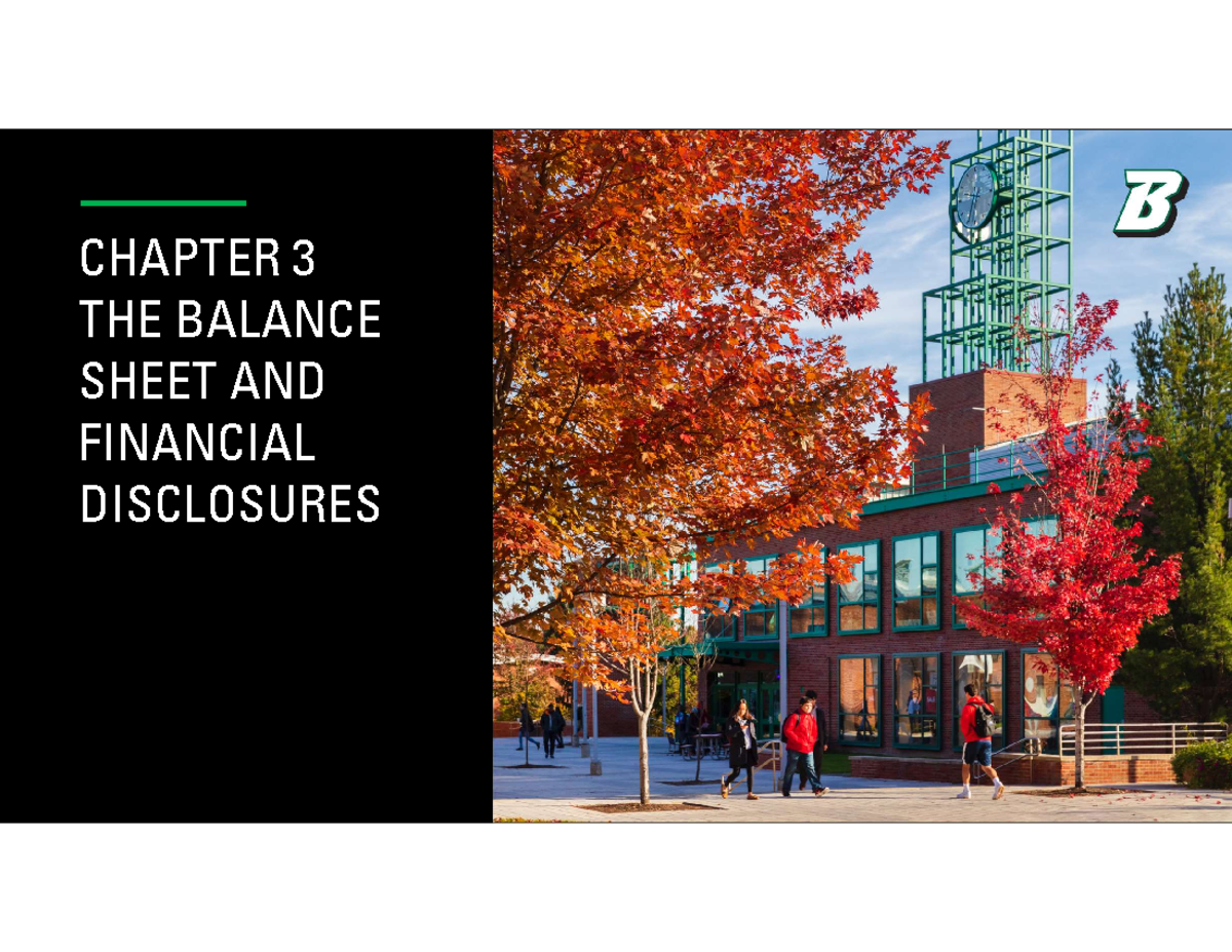 Chapter 3 Lecture - CHAPTER 3 THE BALANCE SHEET AND FINANCIAL ...