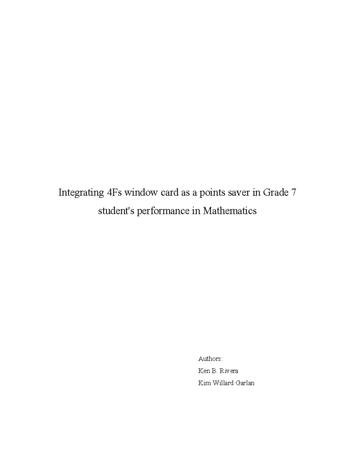 Chapter-1 - res - Integrating 4Fs window card as a points saver in ...