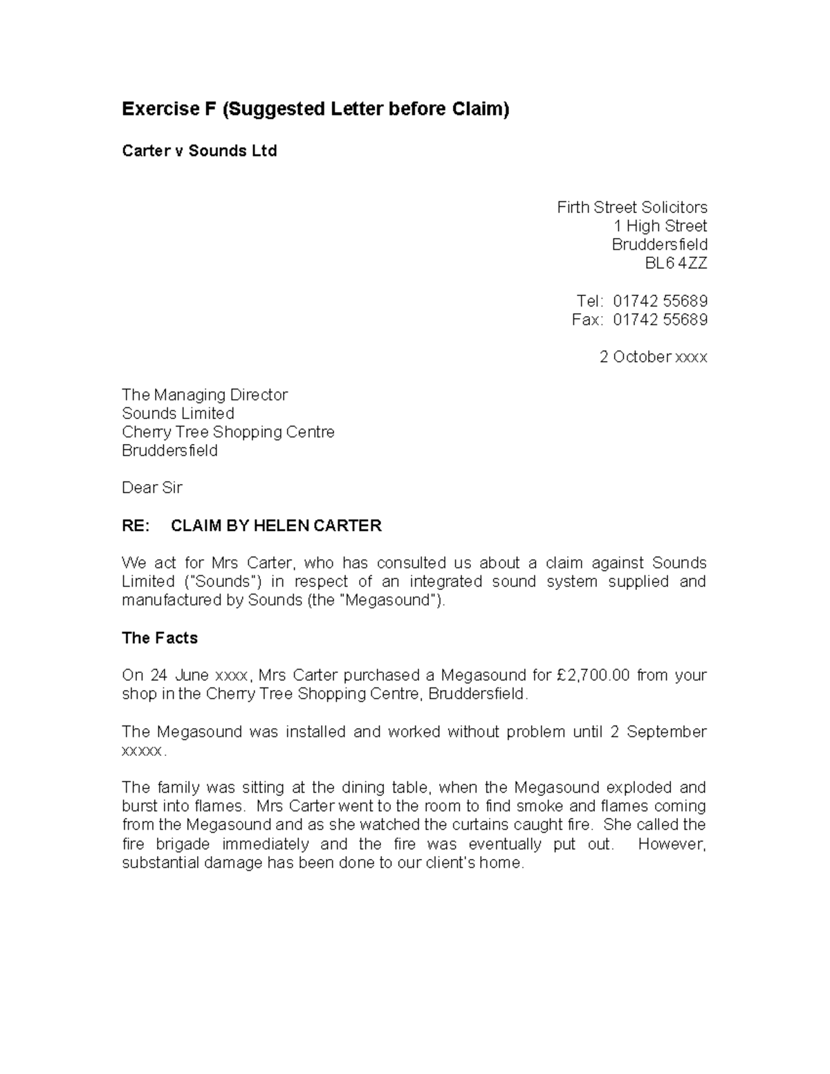 Exercise F- Consumer Rights Act 2015 completed doc11 - Exercise F ...