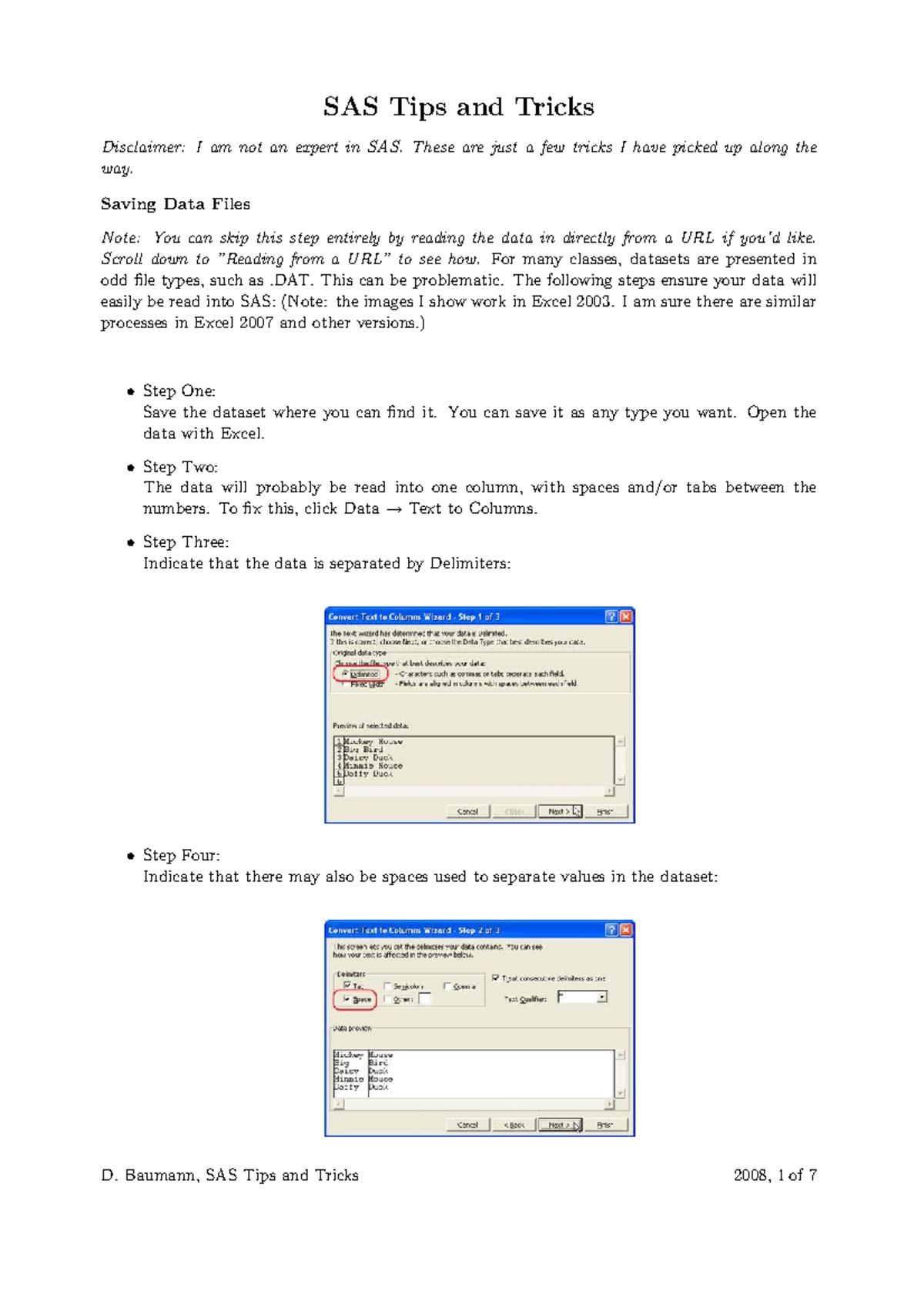 SAS Tips and Tricks - notes - SAS Tips and Tricks Disclaimer: I am not ...