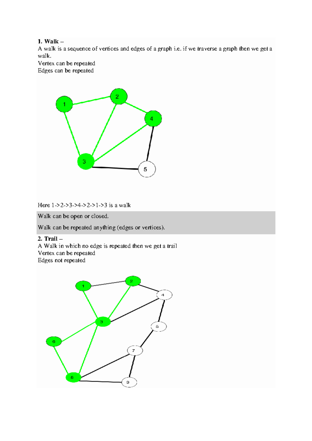 DM M3^LJM4^LJM5 IMPT - ####### 1. Walk – ####### A walk is a sequence of vertices and edges of a ...