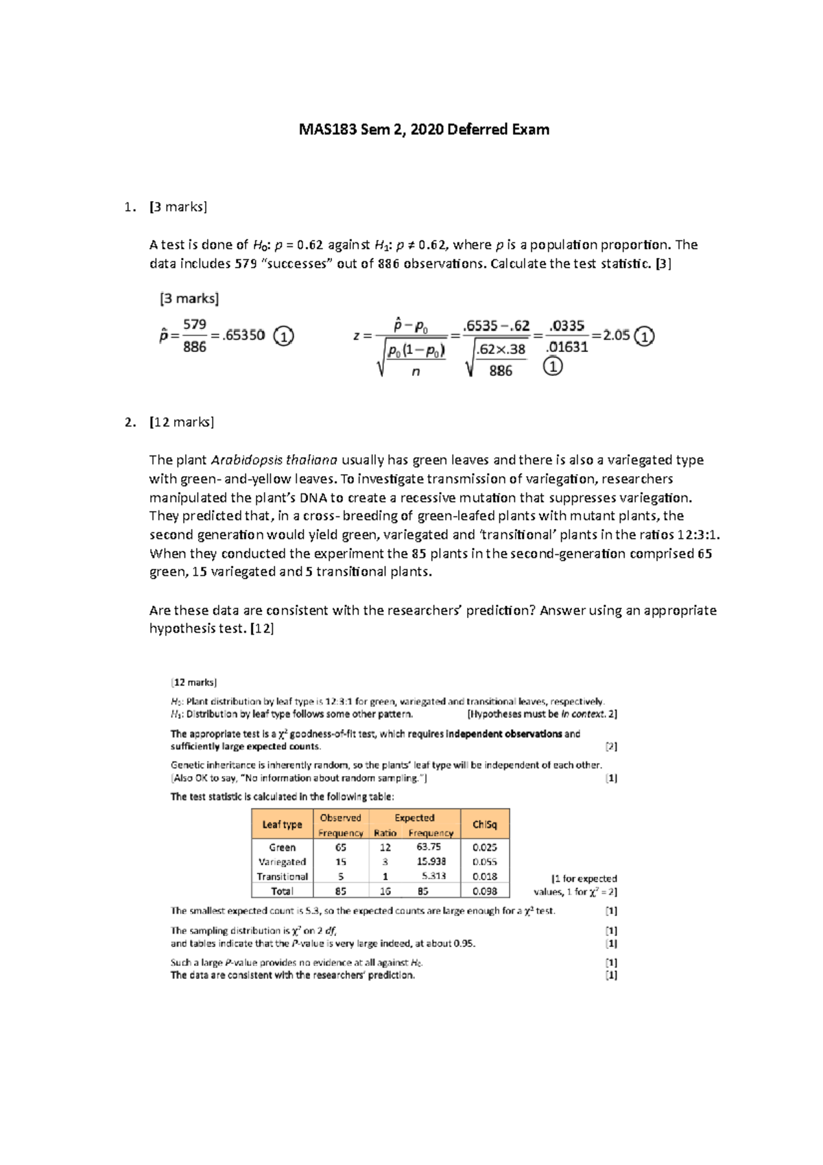 MAS183 Sem 2 Deferred EXAM Notes - MAS183 Sem 2, 2020 Deferred Exam [3 ...