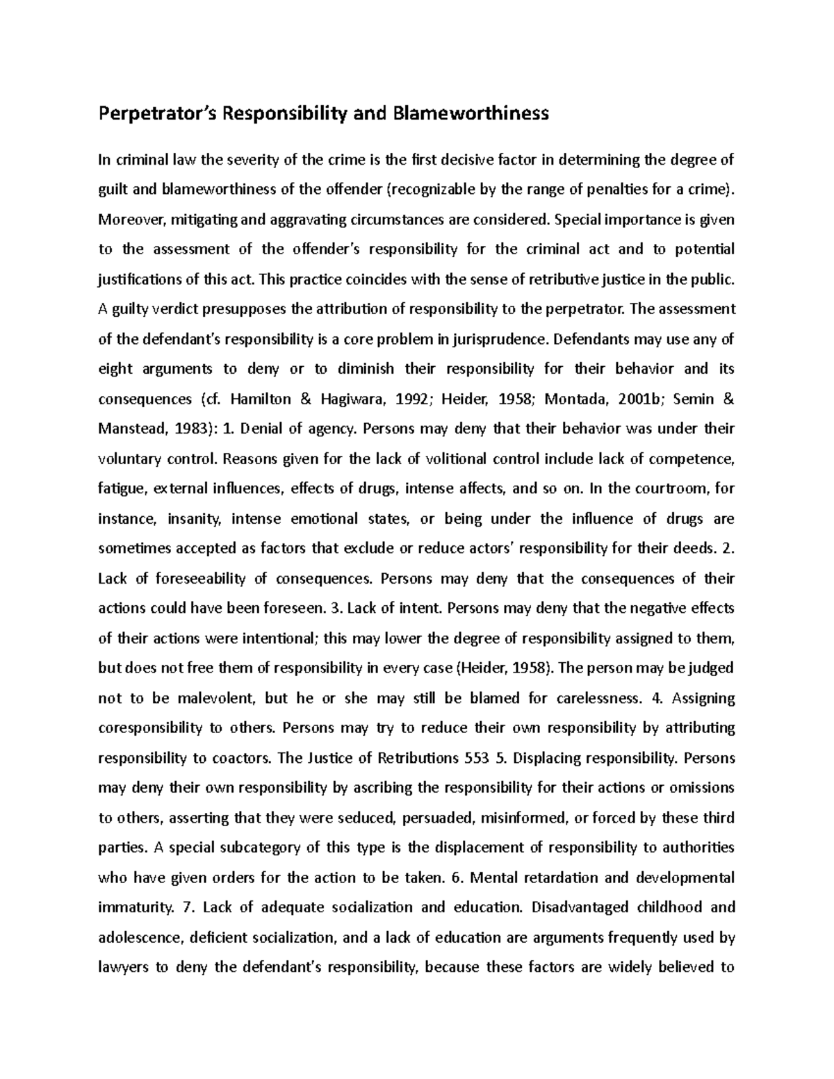 Perpetrator’s Responsibility and Blameworthiness - Perpetrator’s ...