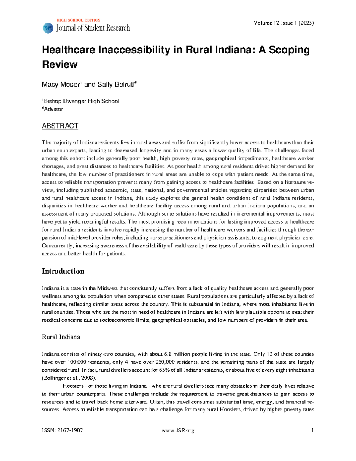 Healthcare Inaccessibility in Rural Indiana - The challenges faced ...