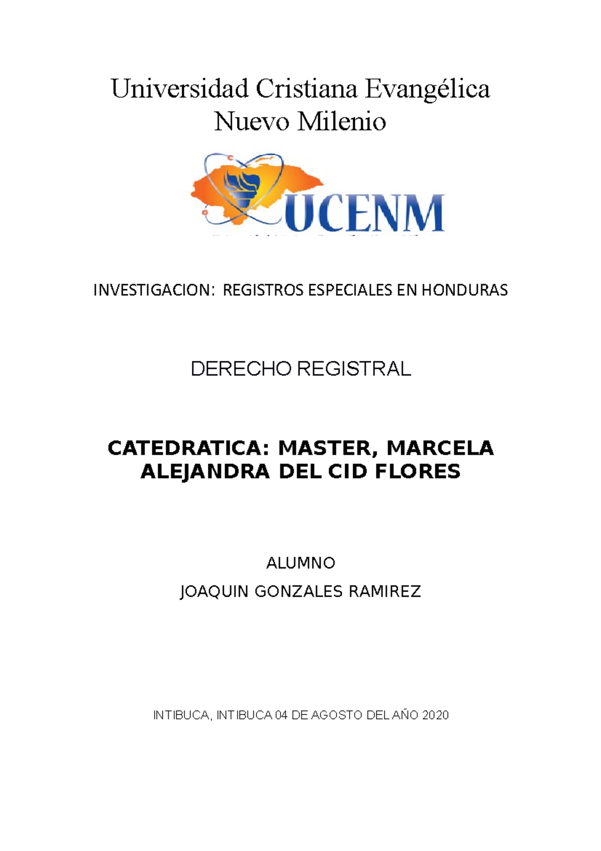 Ingeniería en Sistemas UCENM, Olancho (2799-3699)