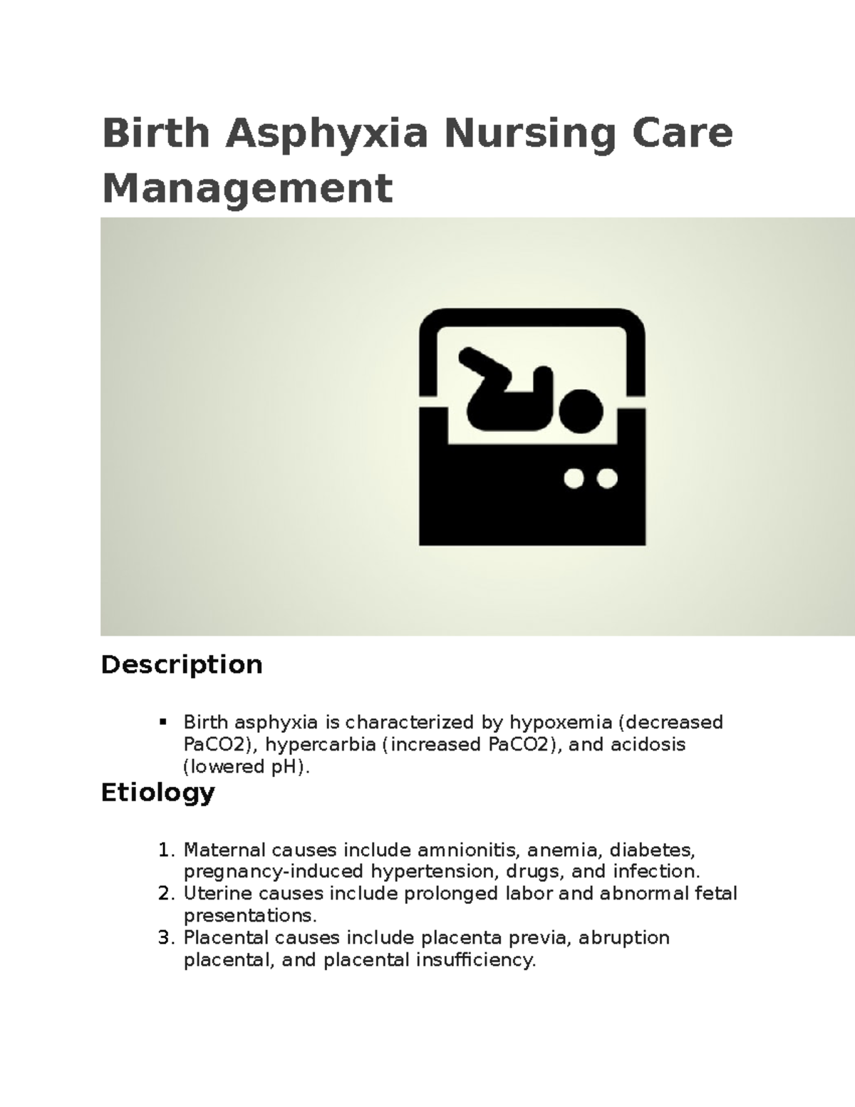 Birth - Nursing Management - Birth Asphyxia Nursing Care Management ...