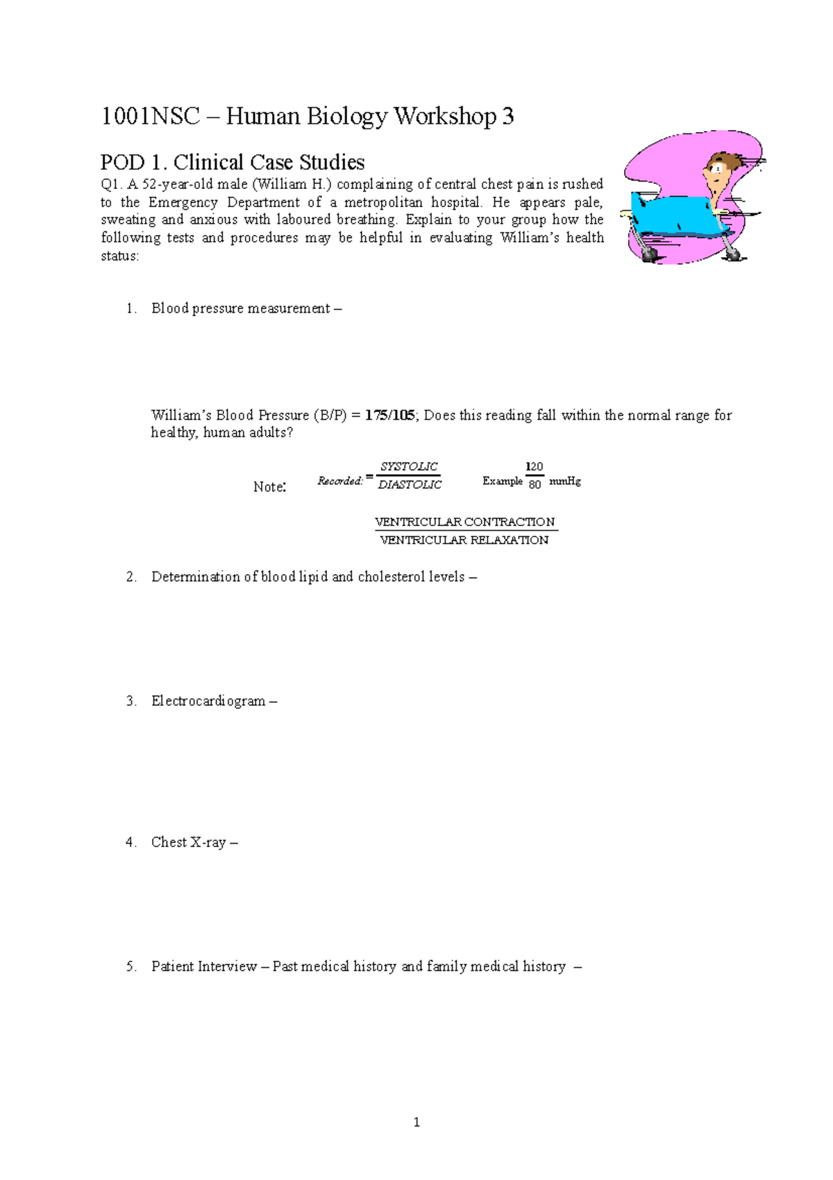 Workshop 3 Human Bio notes and answers - 1001NSC – Human Biology ...