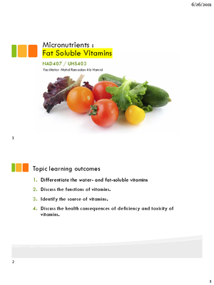 Seminar 4 - Micronutrients Part 3 Minerals - Topic learning outcomes1 ...