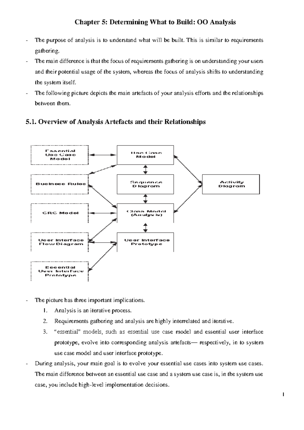 Chapter 5 - OO Analysis - lecture notes - Chapter 5: Determining What ...