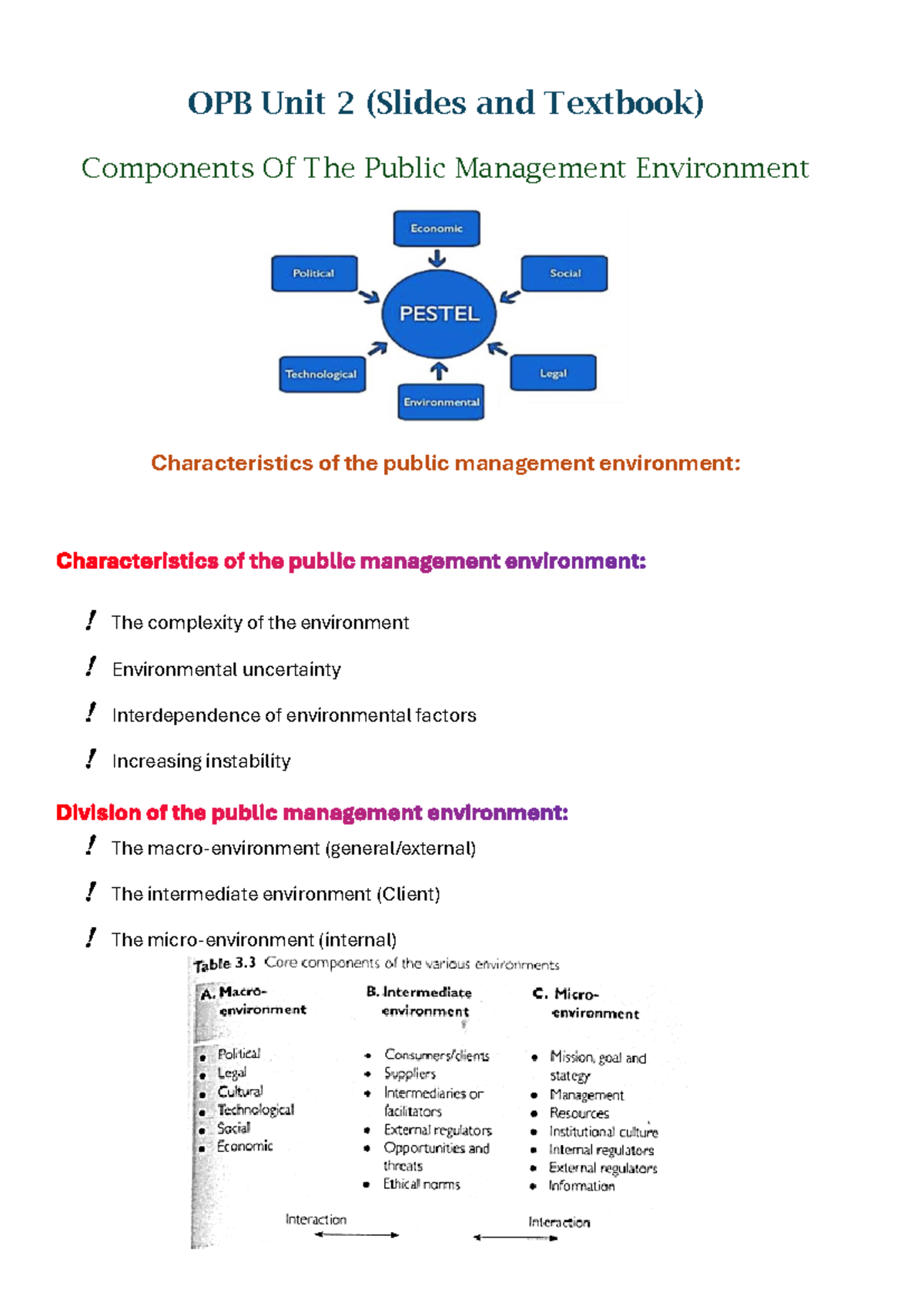 OPB unit 2 - Lecture notes to help you study - OPB Unit 2 (Slides and ...