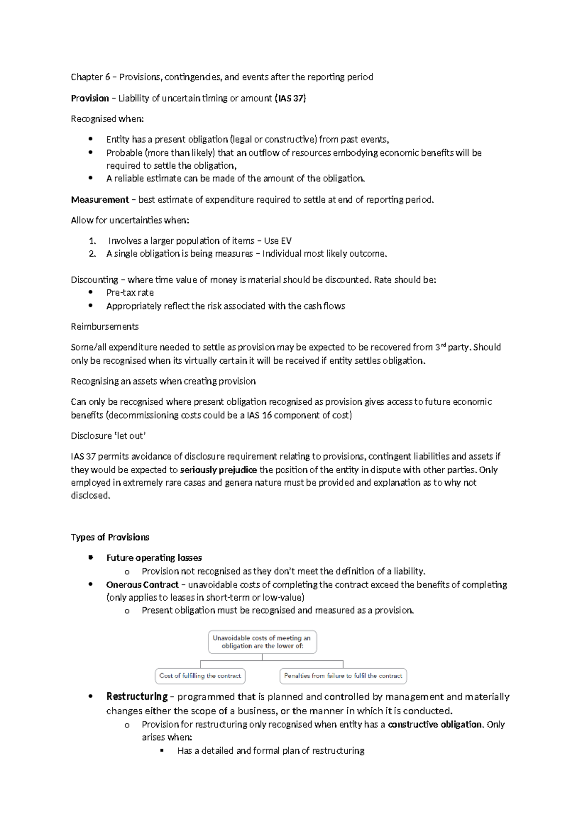 SBR Chapter 6 - Revision notes - Chapter 6 – Provisions, contingencies ...