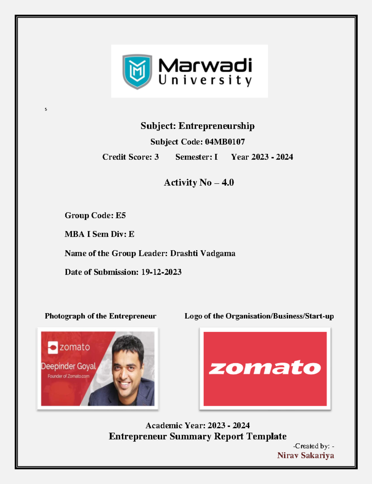E5 MBA I 2023 E - .................................. - s Subject ...