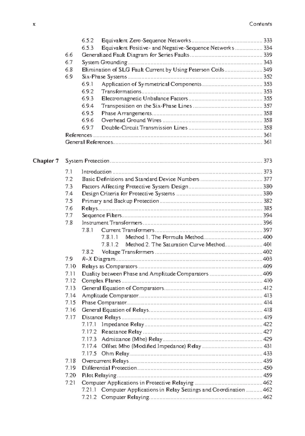 BAB 7 Proteksi Turan Gonen - x Contents - 6.5 Equivalent Zero-Sequence ...