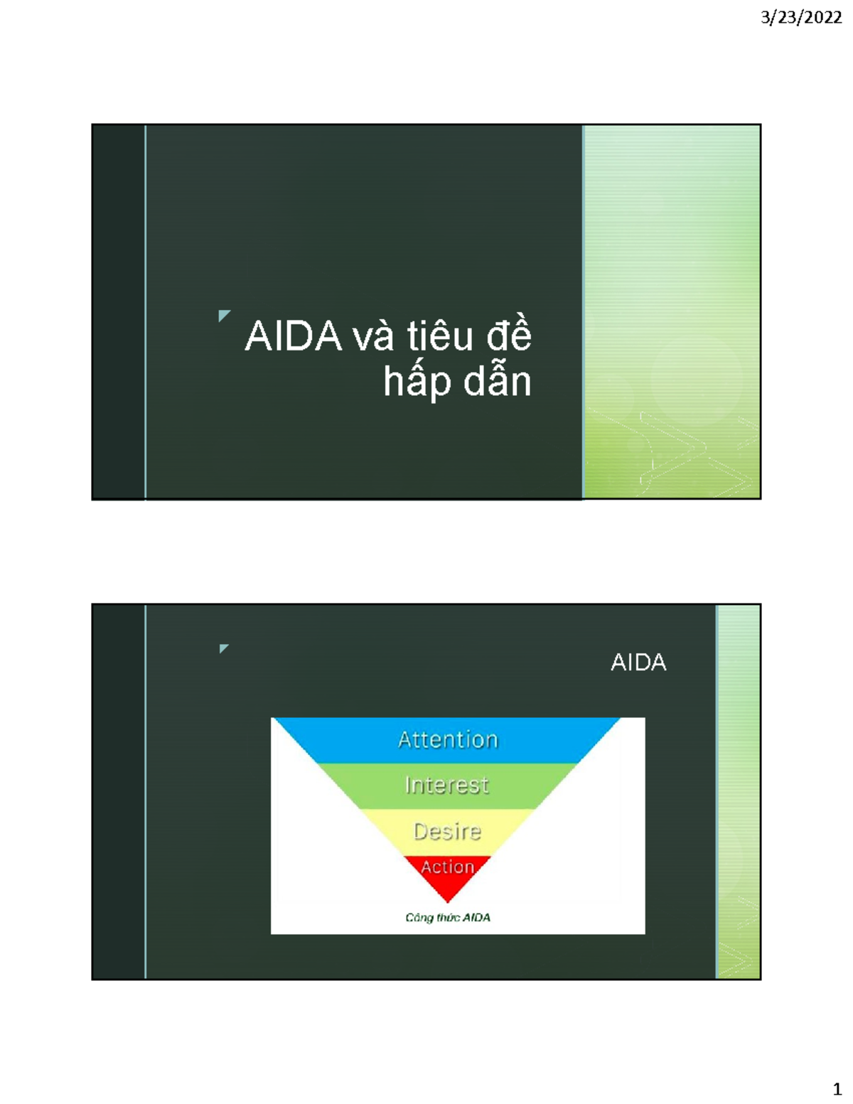 AIDA - truyền thông trong kinh doanh quốc tế - z AIDA và tiêu đề hấp ...