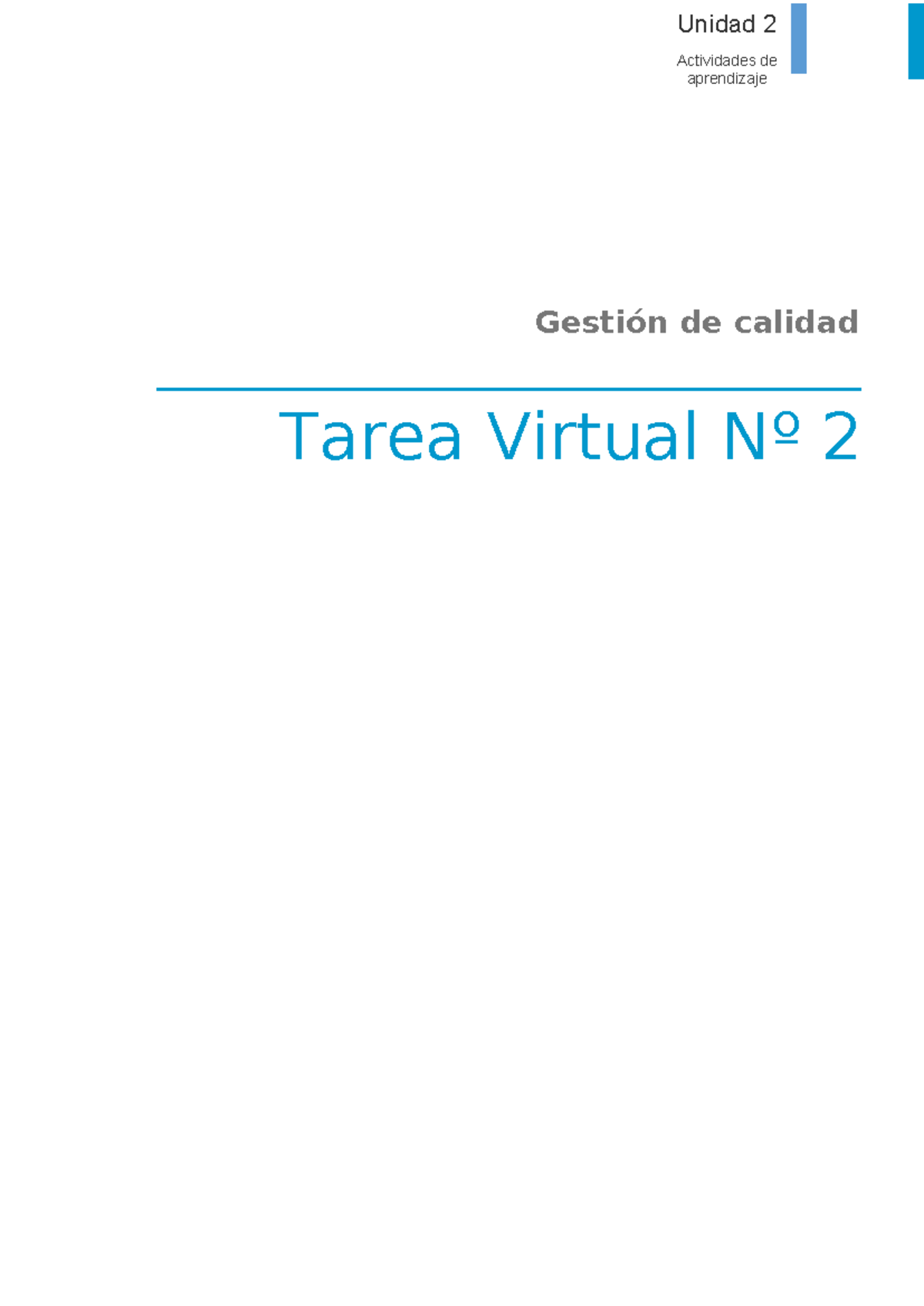 APE Tarea Virtual 2a - Unidad 2 Actividades de aprendizaje Tarea ...