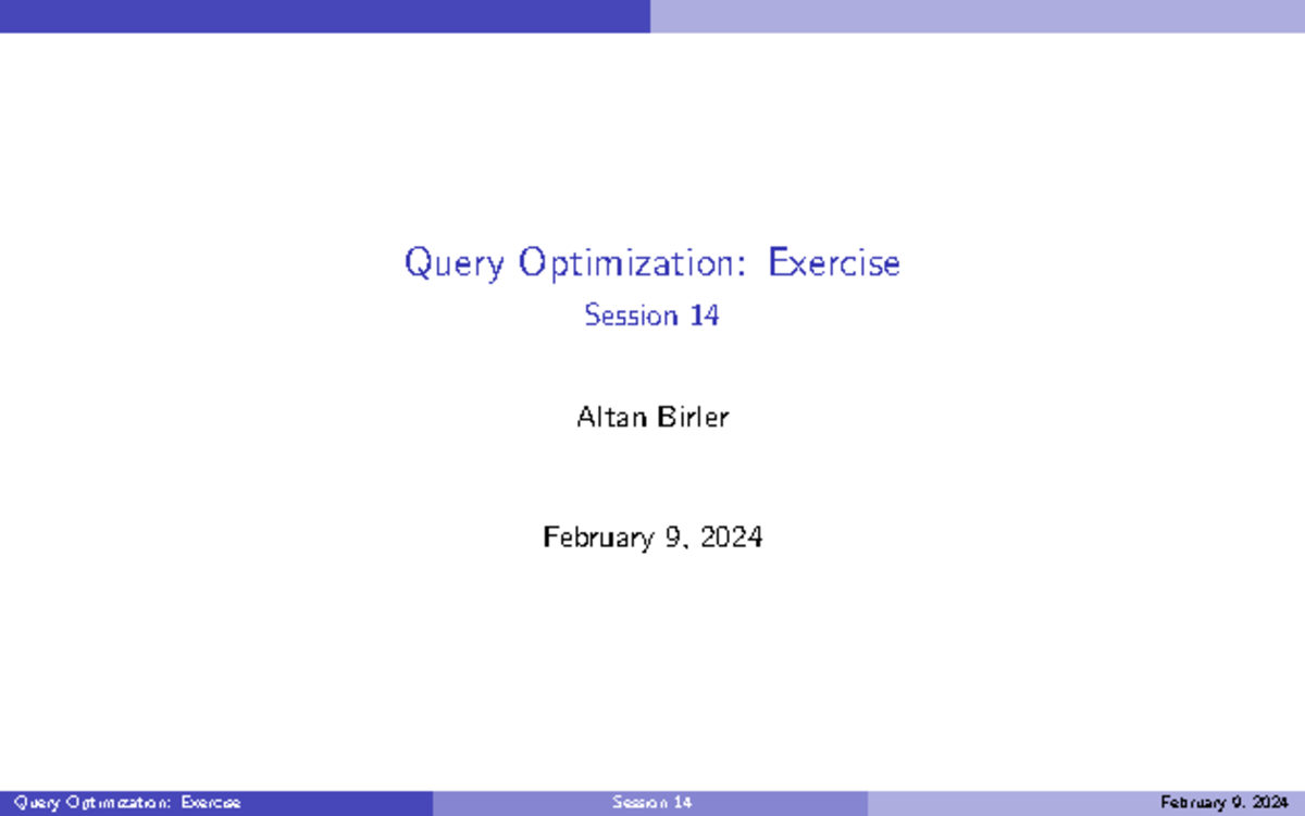 QO-summary - Zusammenfassung Query Optimization - Query Optimization ...