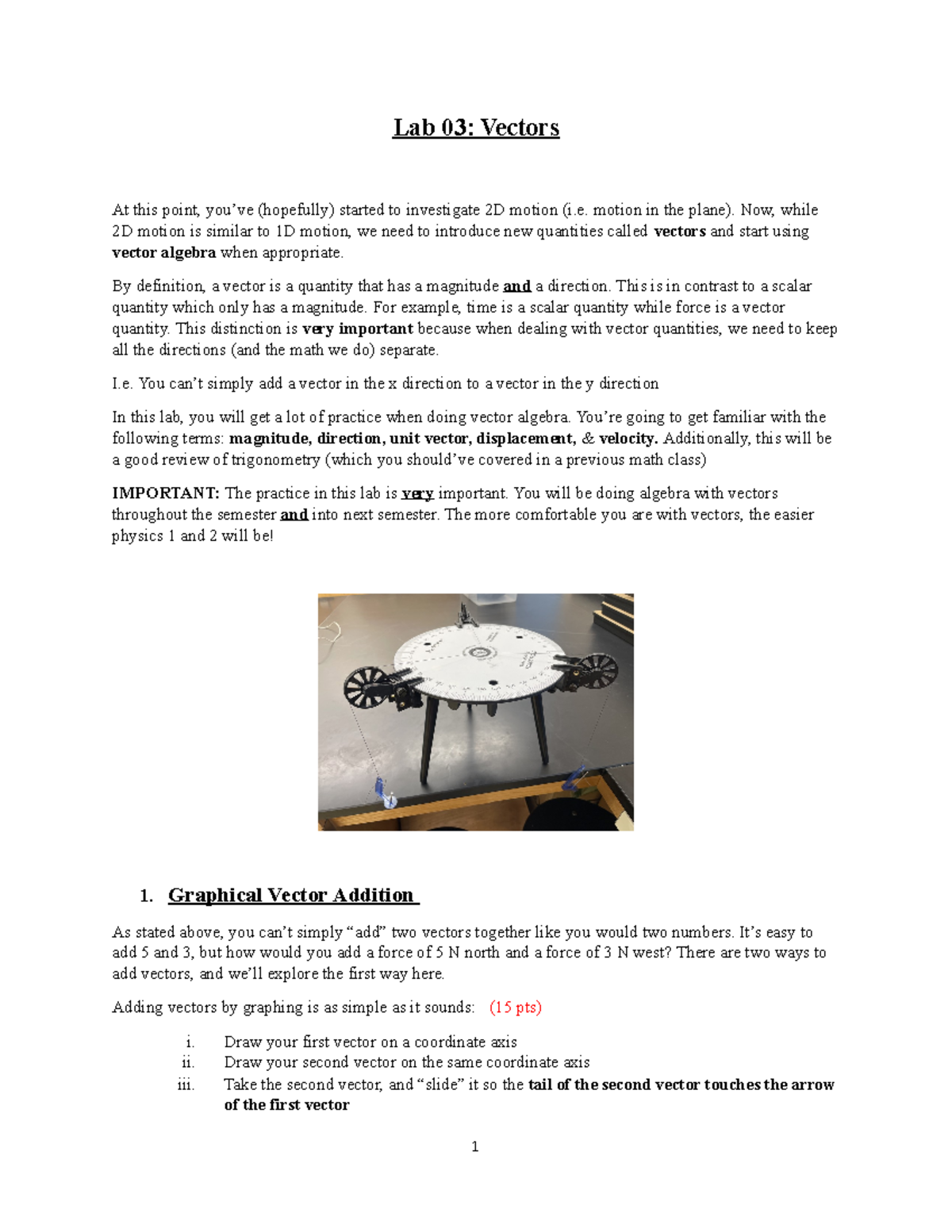 Lab 03: Vectors and Vector Algebra - Studocu