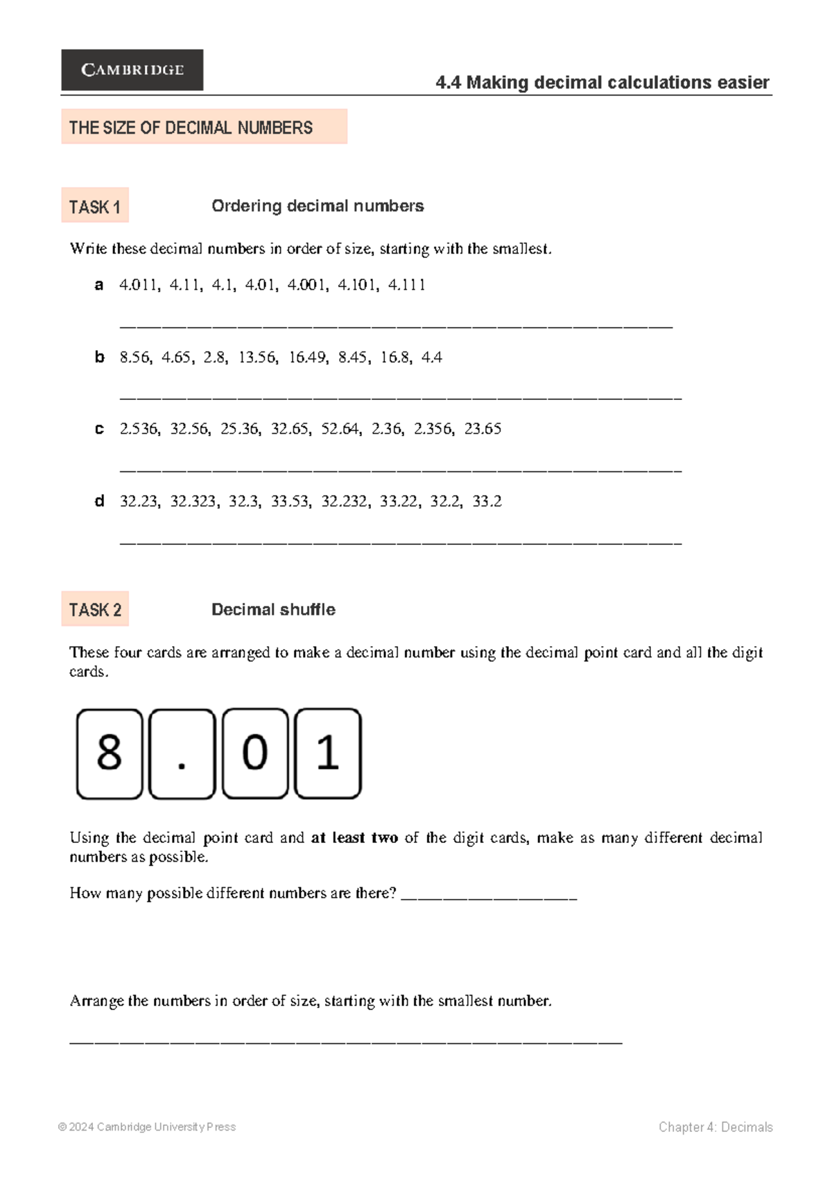 Ordering-decimal-numbers - 4 Making decimal calculations easier © 2024 ...