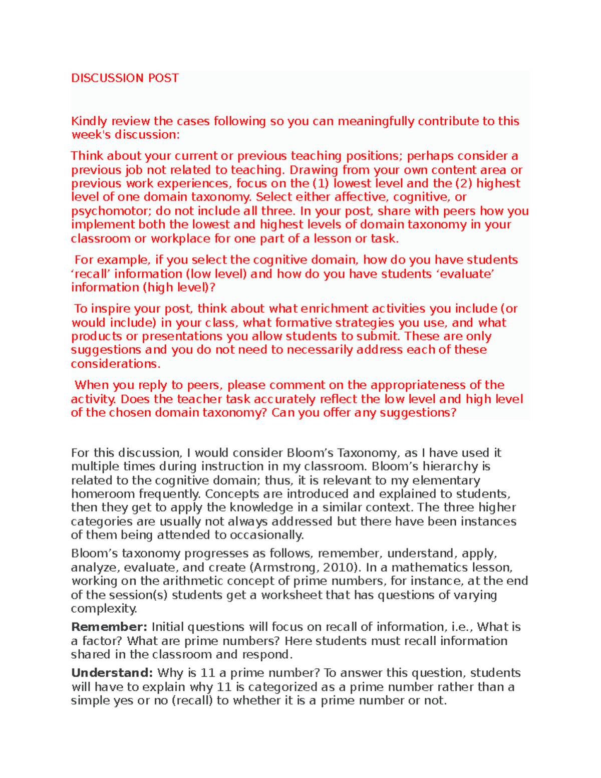 Discussion Post - DISCUSSION POST Kindly review the cases following so ...