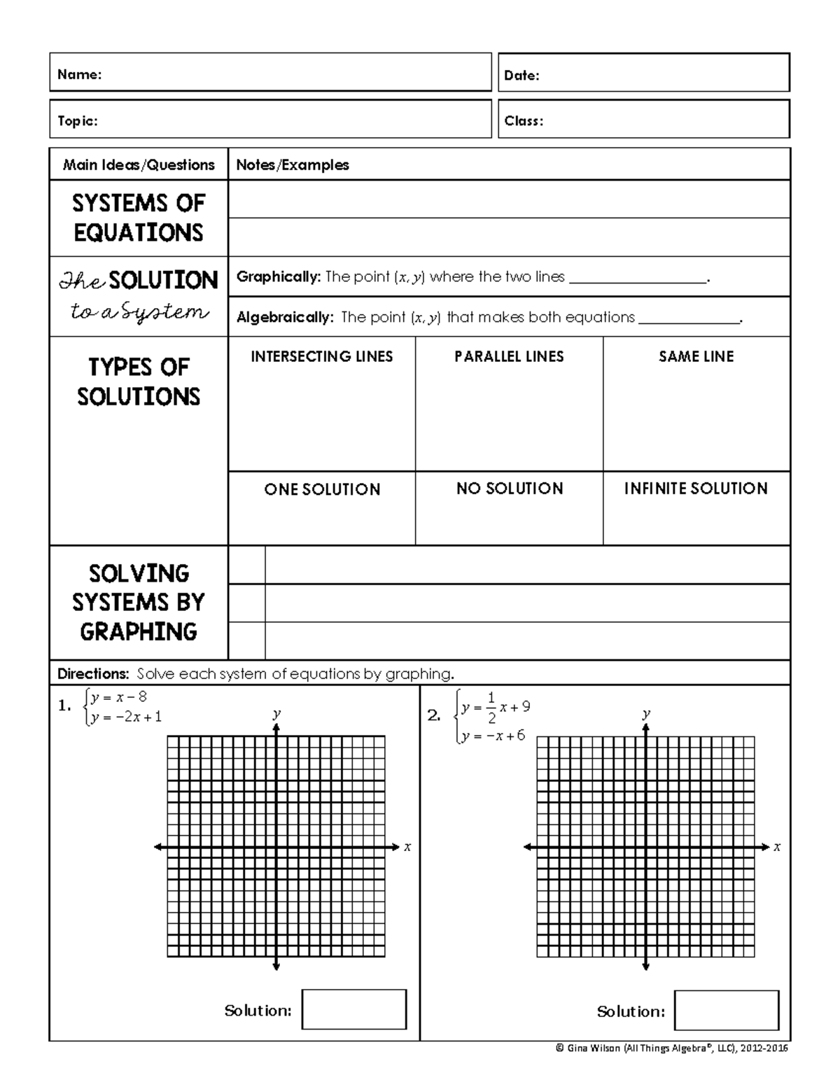 Hayley Mc Keel - Solving Systems of Equations Notes - - Studocu