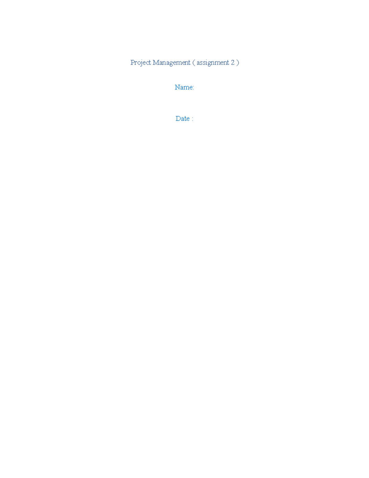 Project management 2 - Lecture Notes - Project Management ( assignment ...