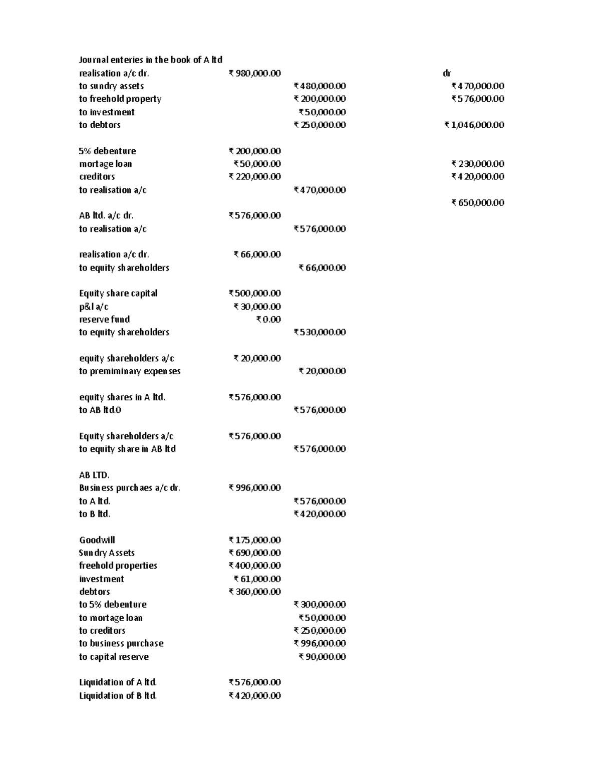 Ab ltd - These are the sums solved in the classroom. Solved on excel ...