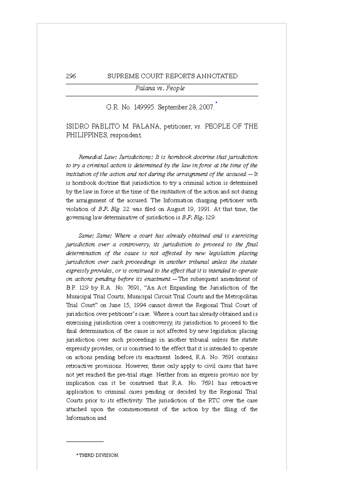 Palana vs People - Case Digest on Case Digest on Ombudsman vs. Dechavez for Criminal Procedure ...