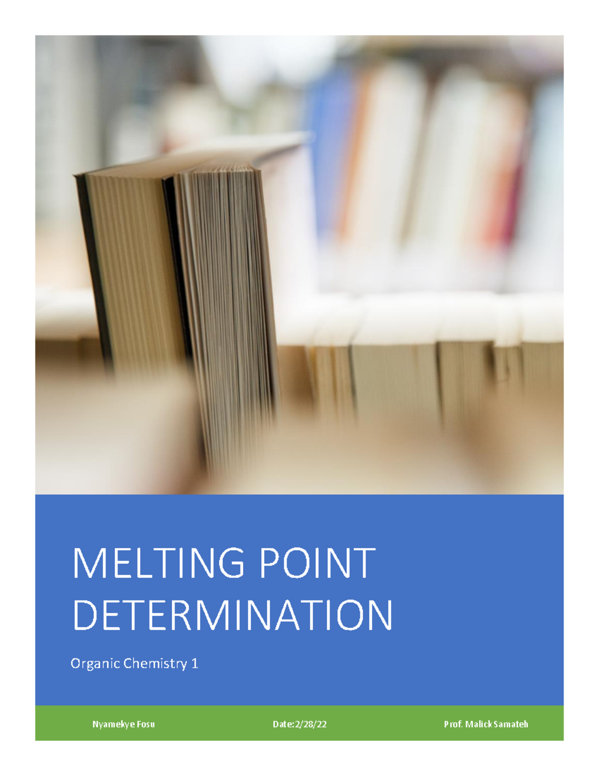 L02Fos - Melting Point Determination - MELTING POINT DETERMINATION ...
