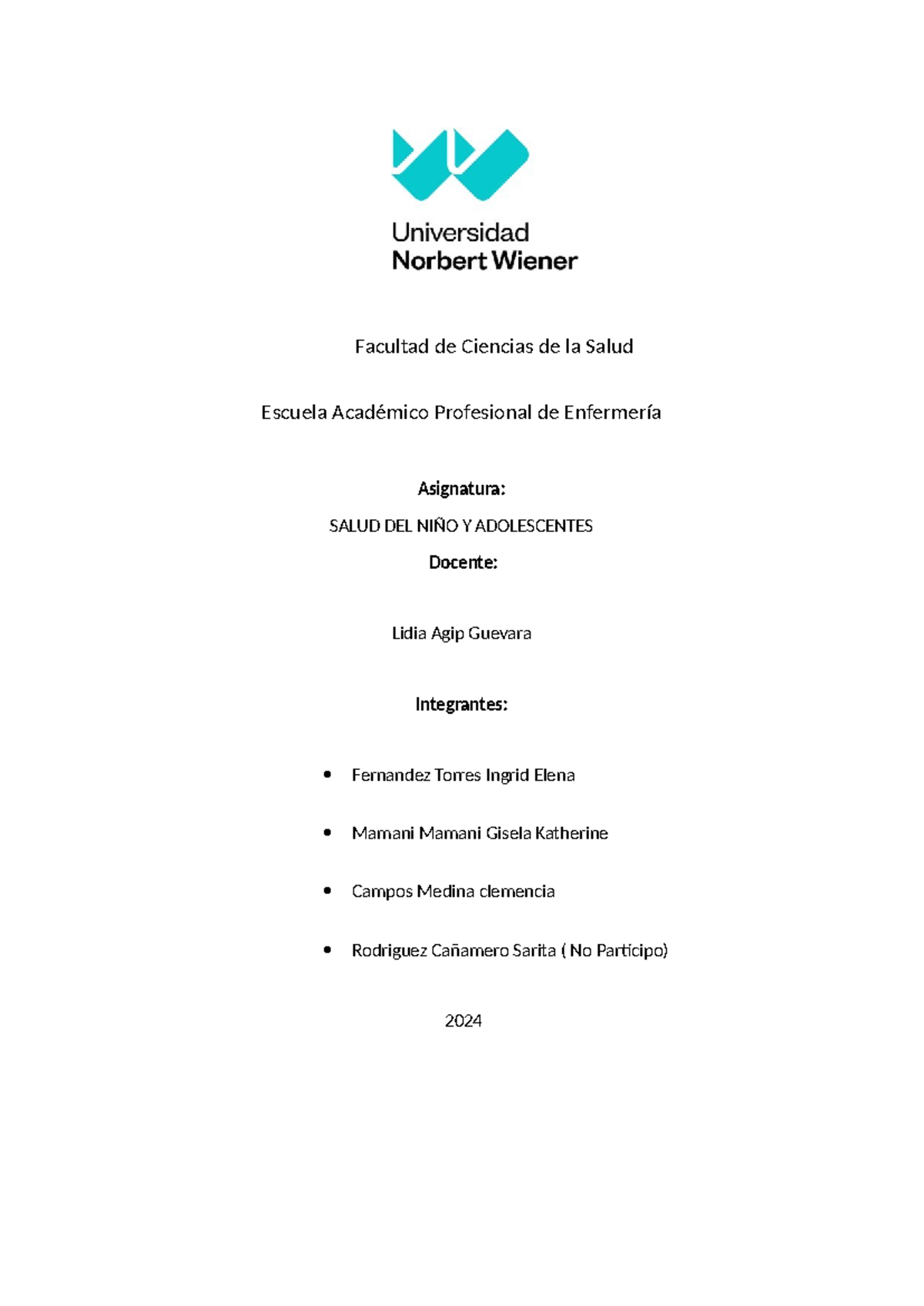 CASO Clinico - yuada alos jovenes en reusmir - Facultad de Ciencias de ...