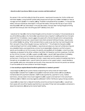 Jasmine Clark is an 18 - Case Study - Jasmine Clark is an 18-year-old female who resides at home ...